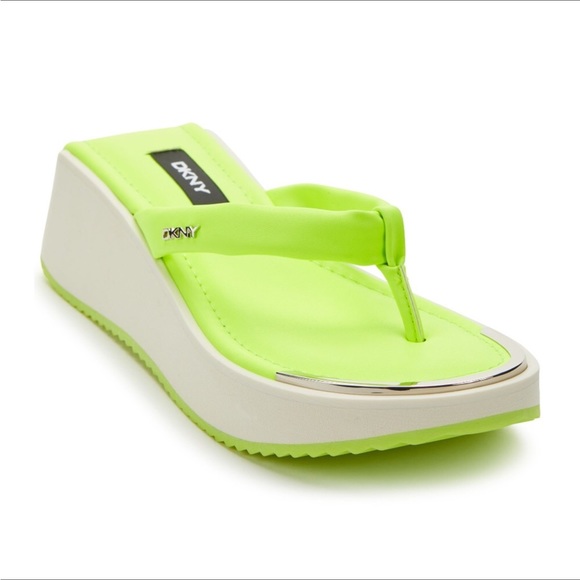 Dkny | Shoes | Dkny Maeryn Thong Neon Green Sandal Sz 8 9 | Poshmark